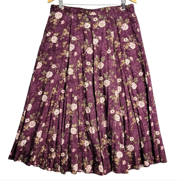 Koret | Skirts | Vintage Koret Midi Skirt Purple Floral Full Swing ...